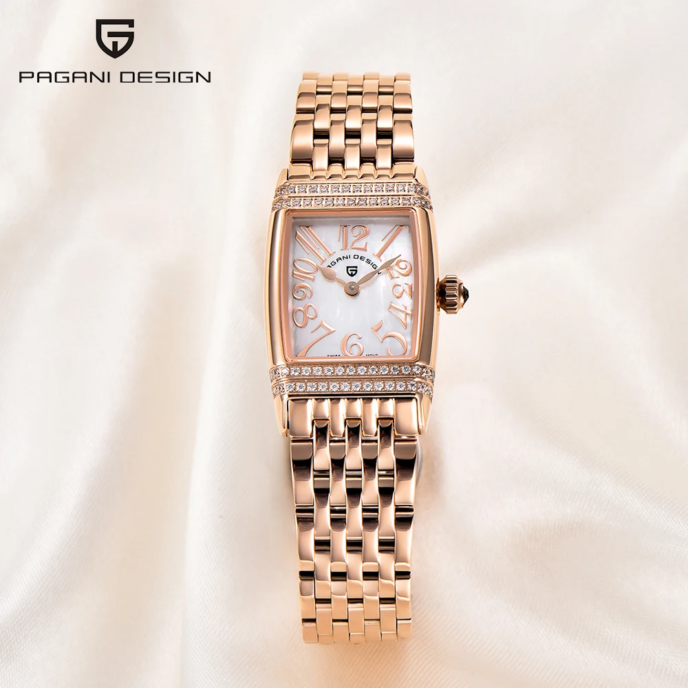 Pagani Design New 22mm Square Women's Quartz Watch Stainless Steel ...