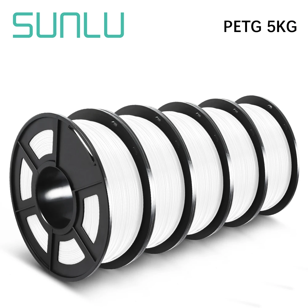 SUNLU PETG 1KG 3D Filament 1.75MM Nice Adhesion 5Rolls Excellent Acid ...