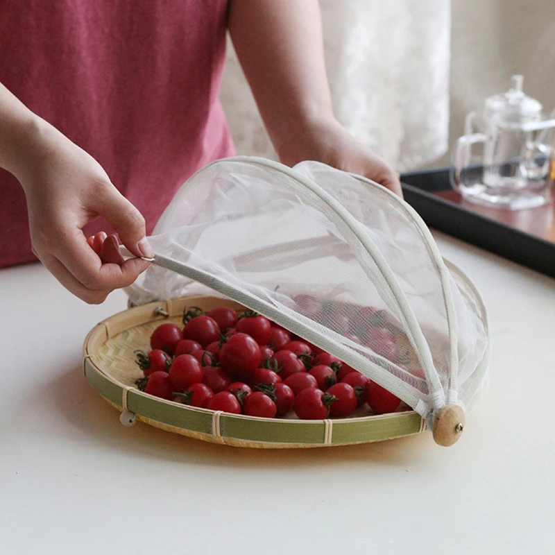 1PC-Food-Net-Cover-Storage-Basket-Hand-Woven-Tent-Basket-Tray-Fruit ...