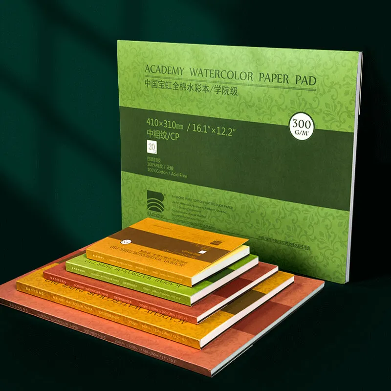 100-Cotton-Artist-Watercolor-Paper-Sketchbook-Pad-300g-32k-16k-8k-4k-A3 ...