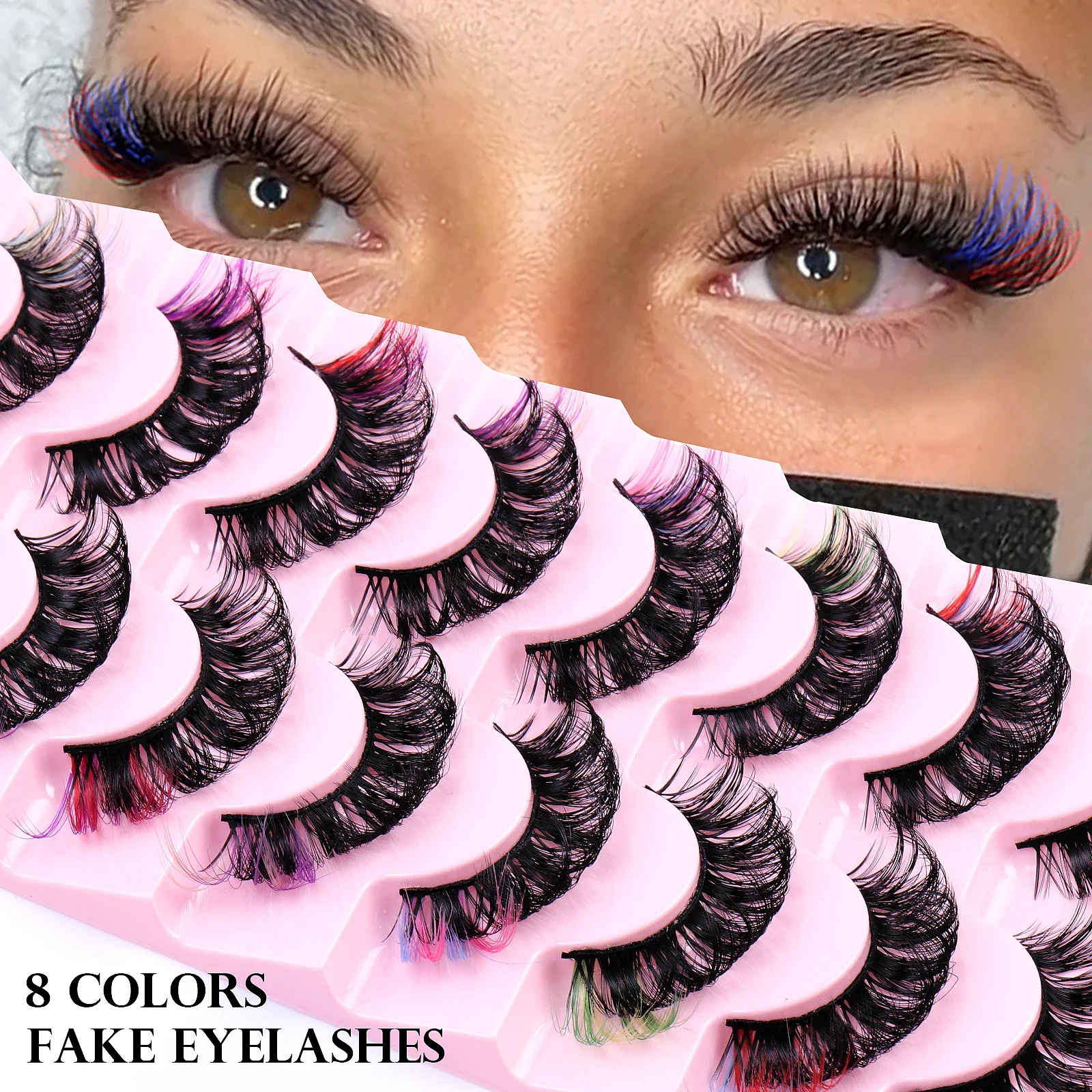 8-Pairs-3D-Mink-Colored-False-Eyelashes-Dramatic-Eyelash-Extension ...