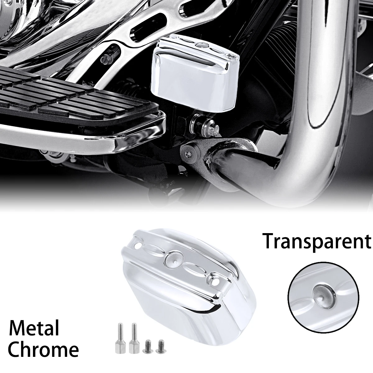 Chrome-Aluminum-Rear-Brake-Master-Cylinder-Cover-For-Harley-2000-2017 ...