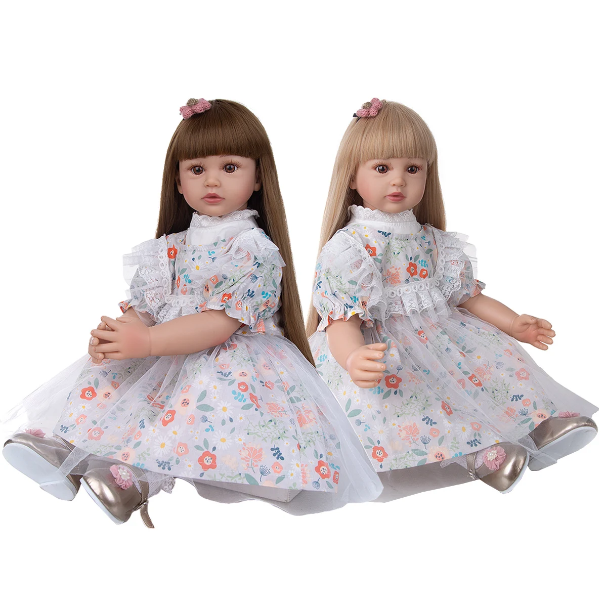 Super-Long-Hair-24-Inch-Reborn-Baby-Dolls-60-cm-Cloth-Body-Girl-Baby ...