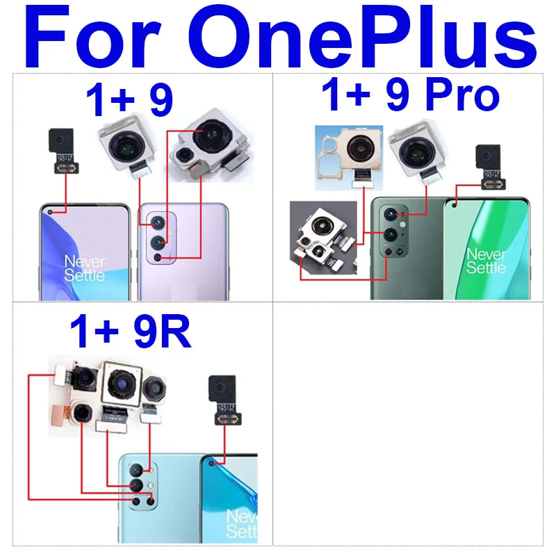 Para oneplus 1 + 9 pro 9r câmera frontal traseira traseira principal ...