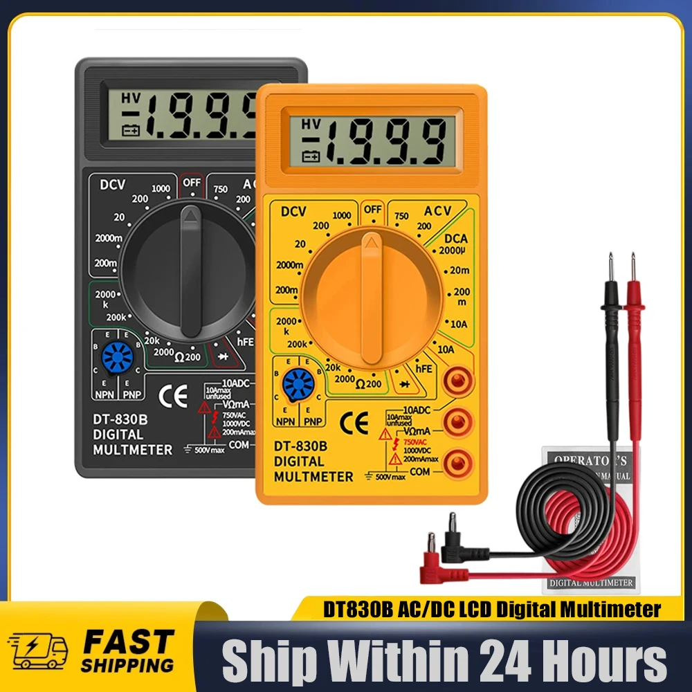 DT830B-AC-DC-LCD-Digital-Multimeter-750-1000V-Voltmeter-Ammeter-Ohm ...