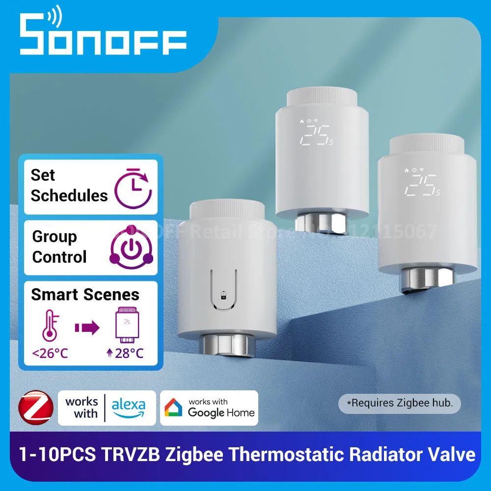 1-10PCS-SONOFF-TRVZB-Zigbee-Thermostatic-Radiator-Valve-Remote-Control ...
