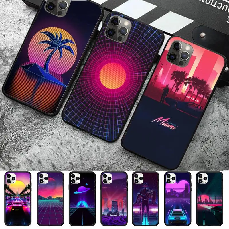 Synthwave-Retro-80s-Neon-Colorful-Phone-Case-for-iPhone-11-12-13-Mini ...