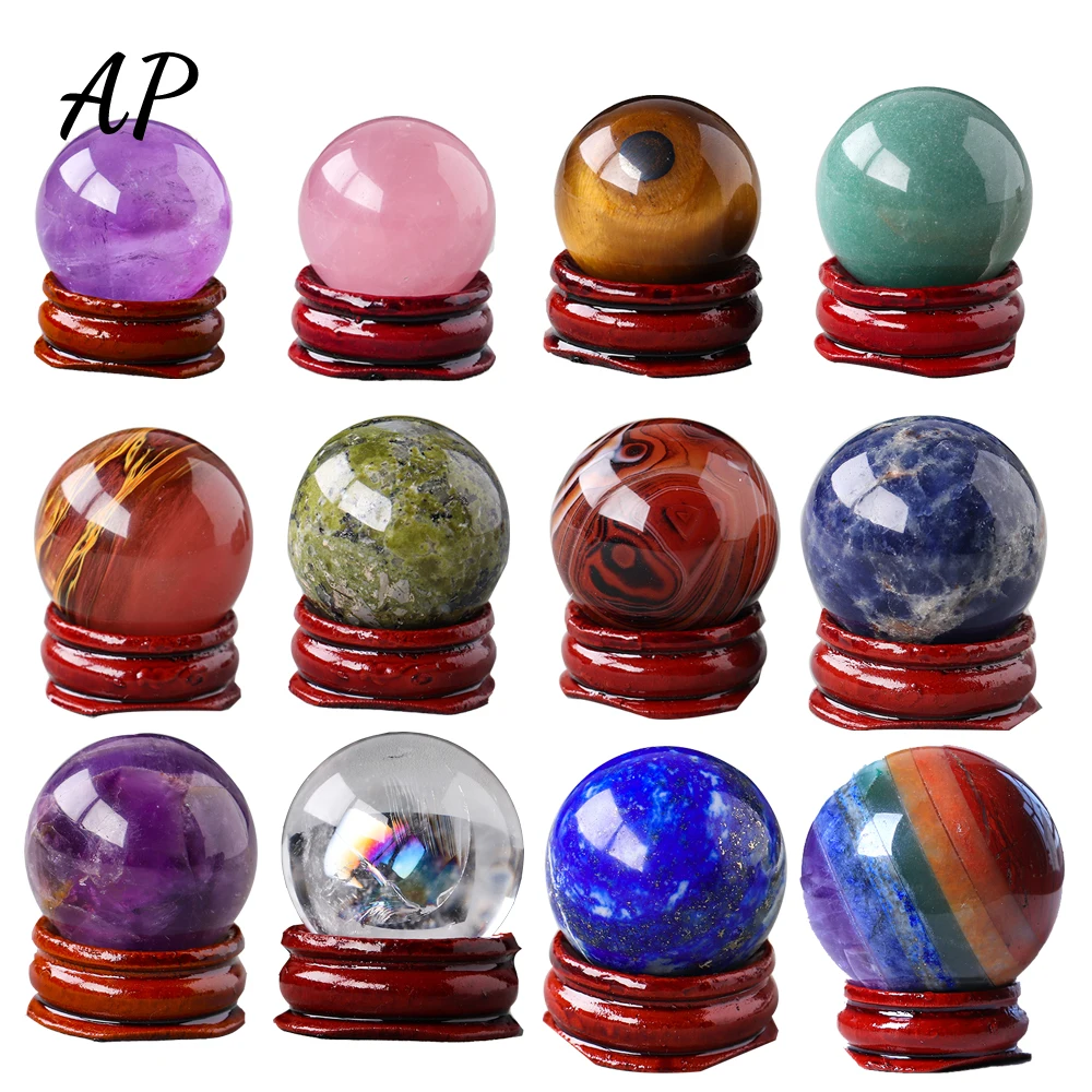 30mm-natural-ametista-gem-bola-cura-cristais-reiki-wicca-chakra-esfera ...