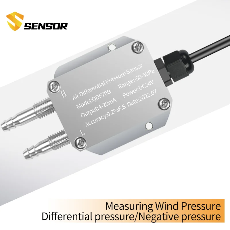 Transductor de presión diferencial de aire, transmisor de presión diferencial de viento Digital ...