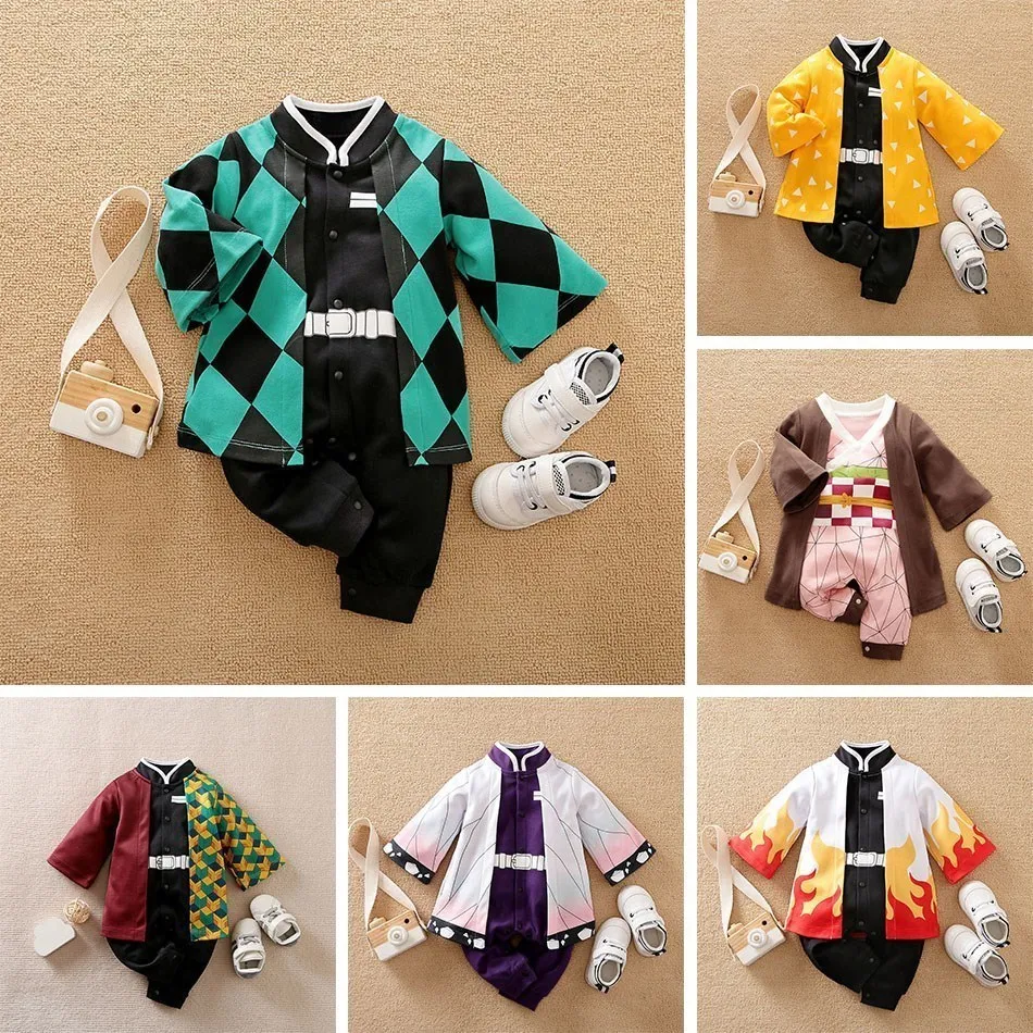 Disfraz de Demon Slayer para niños, ropa de bebé, Pelele de Anime de ...
