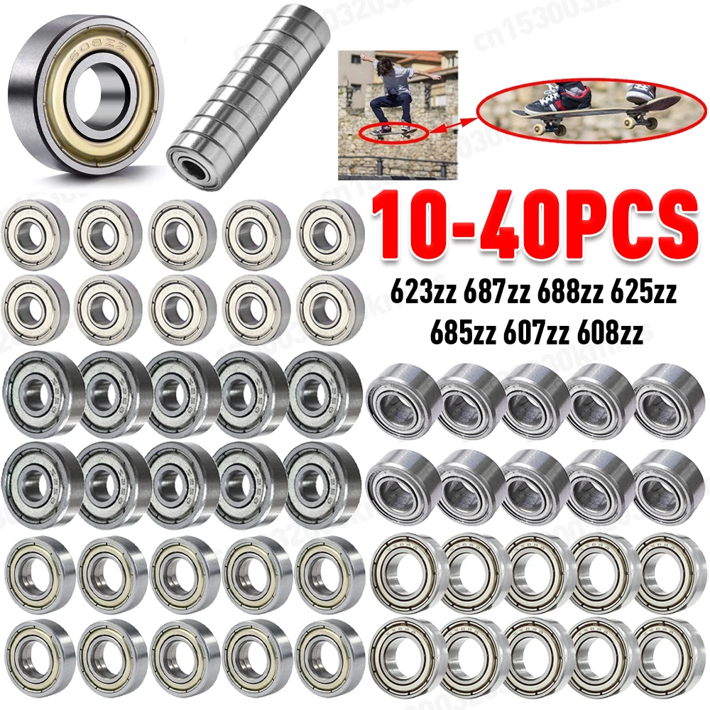 10-40pcs Ball Bearings Deep Groove Miniature Bearings For Skateboard ...
