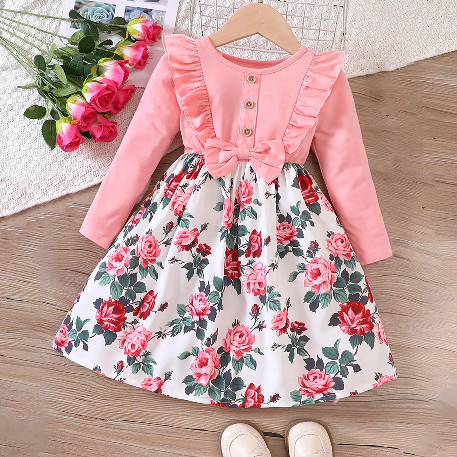 Winter-Kids-Dresses-For-Girls-From-2-to-7-years-Long-Sleeve-Floral ...
