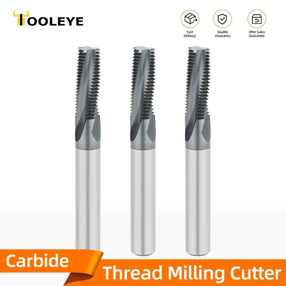 TOOLEYE Carbide Threading Milling Cutter Full Tooth Thread CNC Metal ...