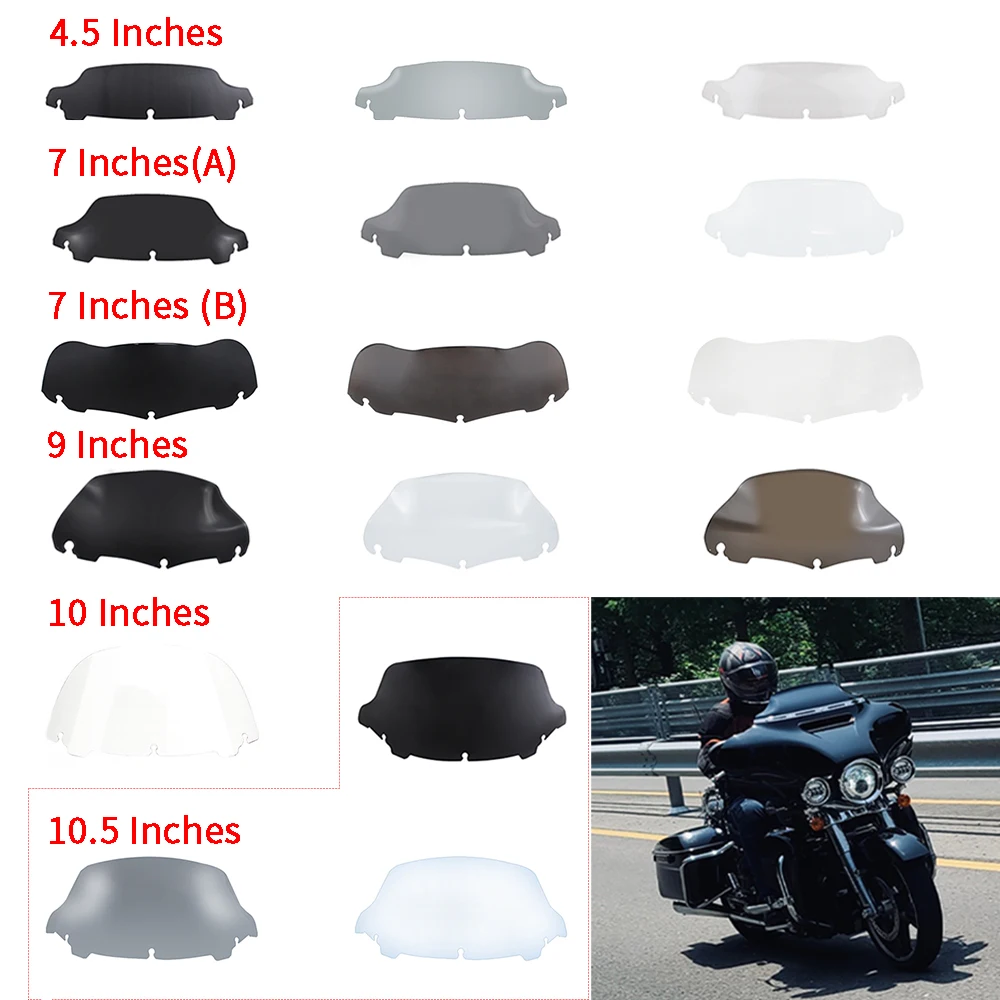 Motorcycle Wave Windshield Windscreen Wind Deflector For Harley Electra ...