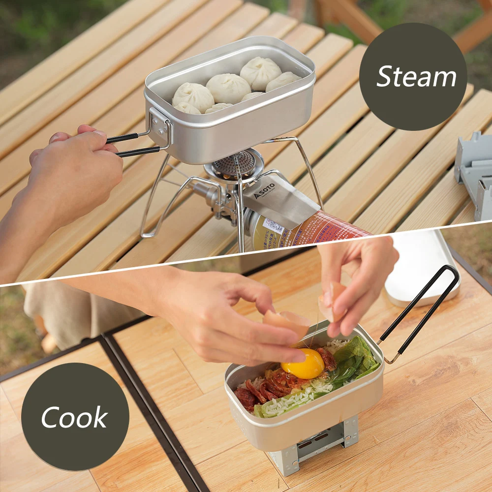 Camping Mess Kit Campingmoon Aluminum Mess Tin - Portable Cooking Pot ...