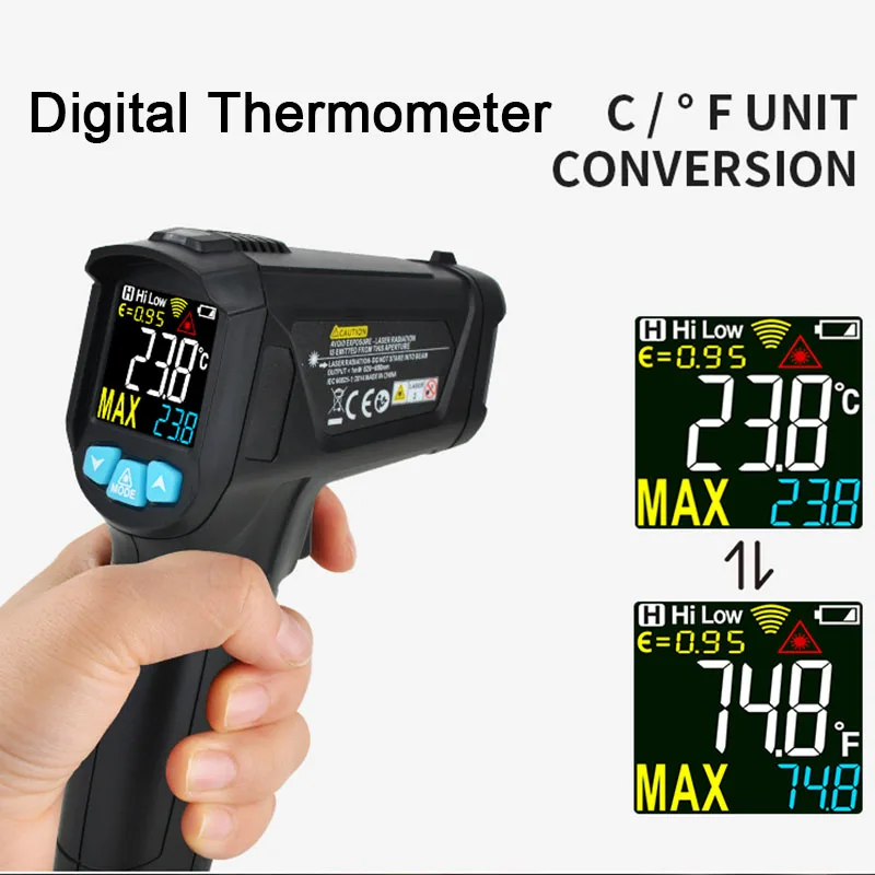IR02 Digital Infrared Thermometer 50 800 Degree Thermometer Temperature ...