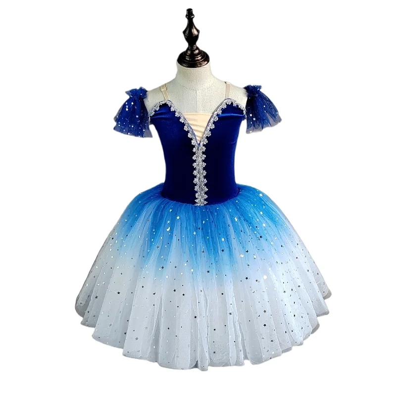 Robe-de-ballet-longue-paillettes-pour-enfants-haut-en-velours-pour ...