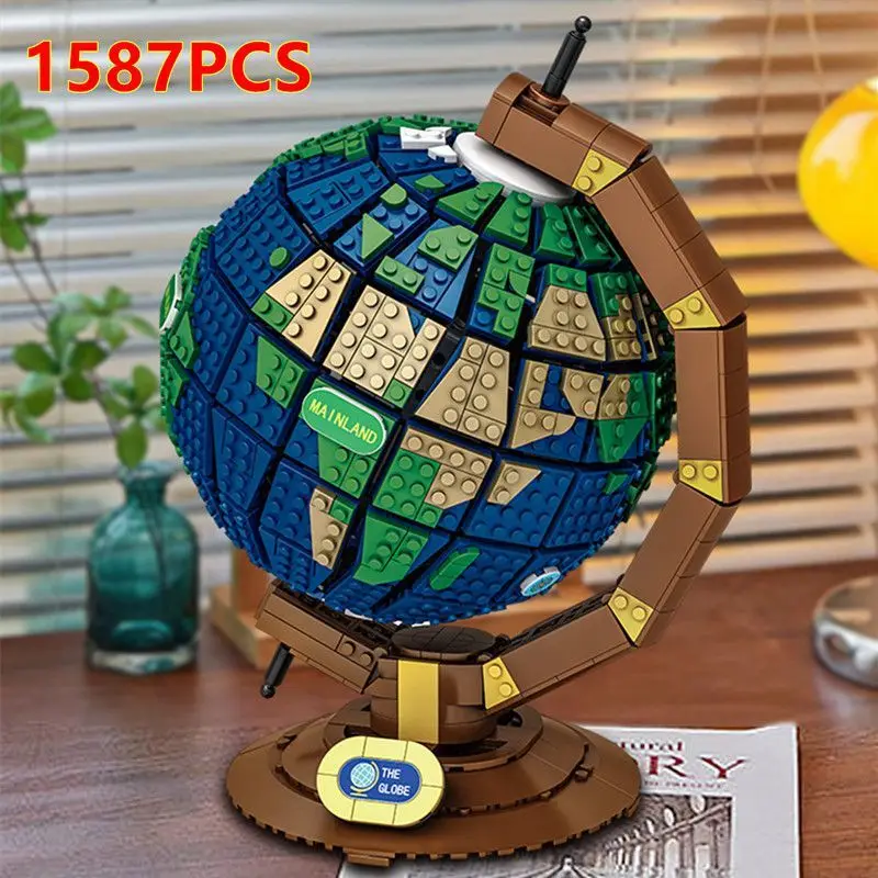 World-Globe-Map-Building-Block-Model-Kit-Montagem-da-Terra-Tijolos ...