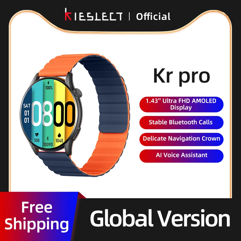Kieslect Kr Pro Smartwatch 1.43'' FHD AMOLED Gösterim Bluetooth Call ...