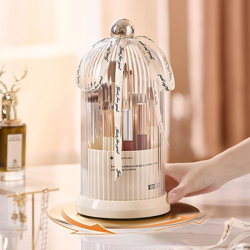 Rotatable Cosmetics Storage Box Desktop Dustproof Cosmetic Brush ...