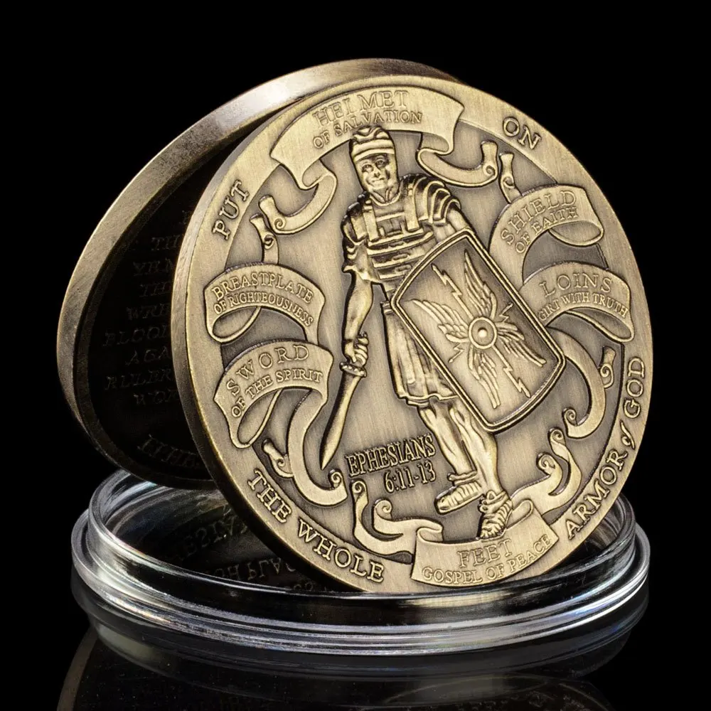 Armor-of-God-Challenge-Coin-with-High-Relief-Soldier-Pattern-and ...