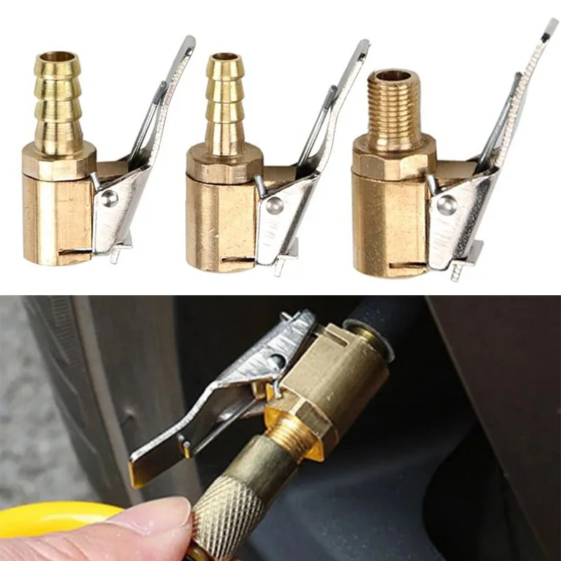 1Pc-Car-Tire-Air-Chuck-Inflator-Pump-Valve-Adapter-Brass-Clip-on ...