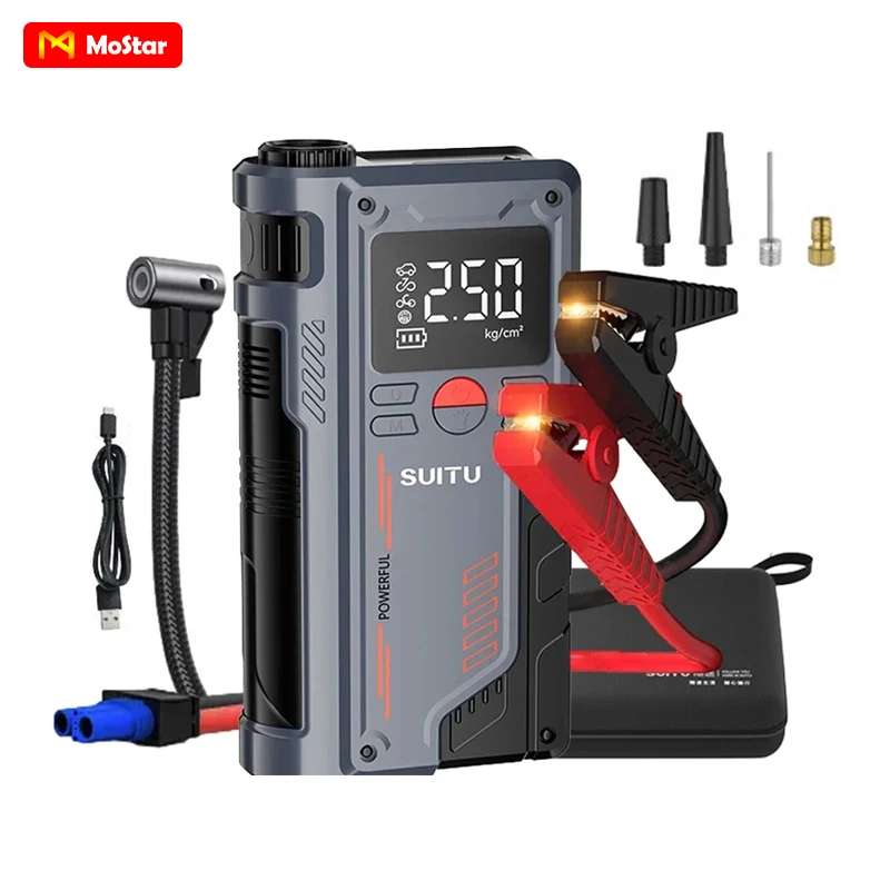 MoStar-Car-Jump-Starter-com-pneu-Inflator-Tudo-em-Um-8000mAh-Auto ...