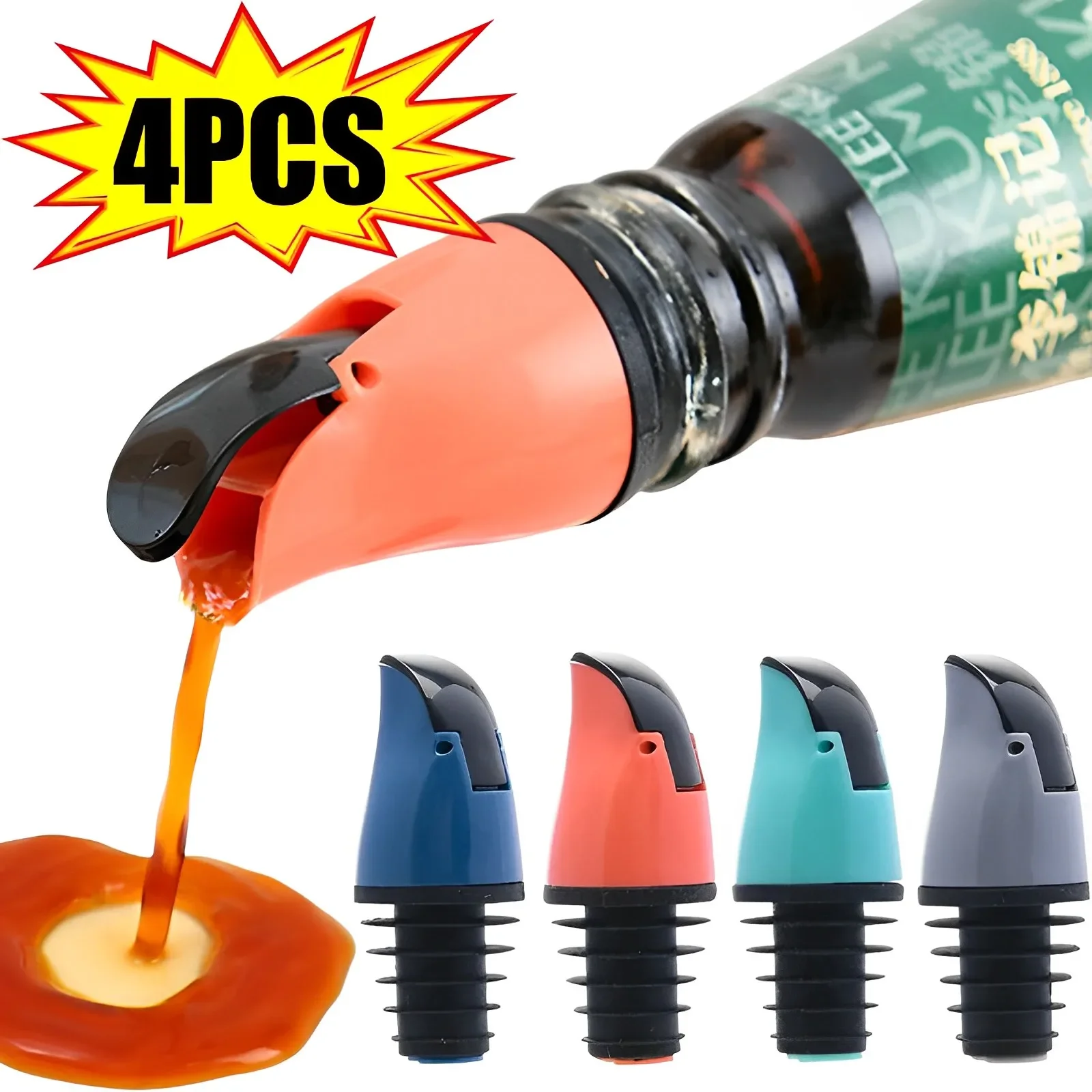 Gravity Induction Automatic Opening Bottle Oil Wine Bottle Pourer Cap ...