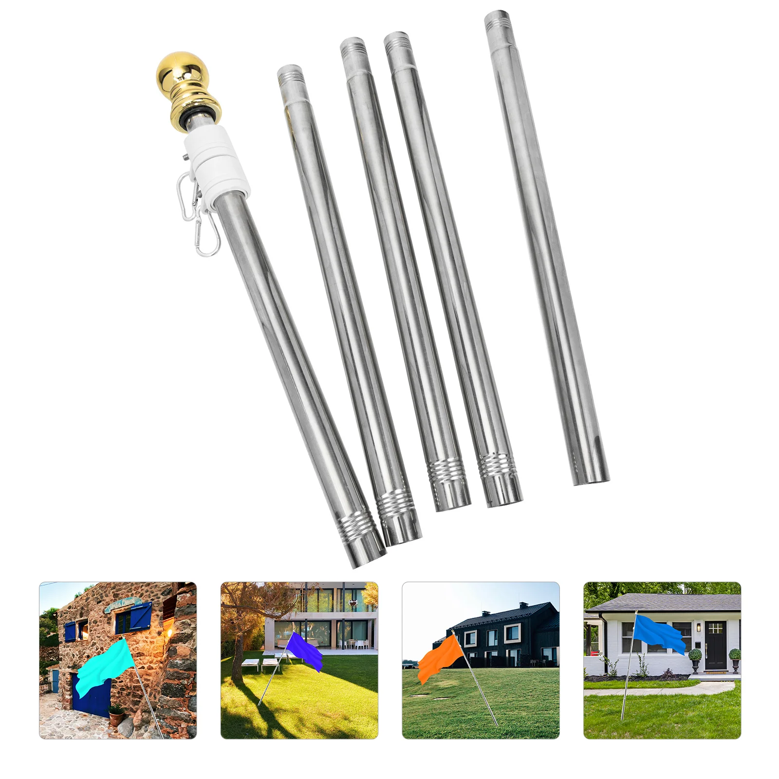 Of-Outdoor-Flag-Pole-Anti-Winding-Free-Rotation-Flagpole-Metal-Flagpole ...