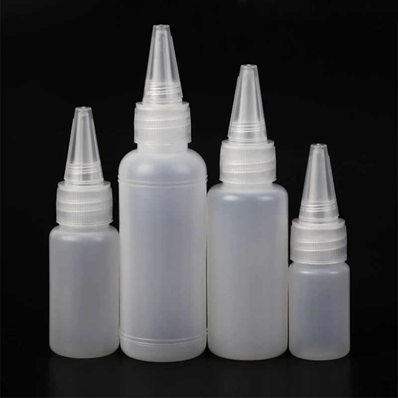 50pcs 10ml 20ml 30ml 50ml 100ml Squeeze Bottle Empty PE Plastic Paint Applicator Dispensing ...