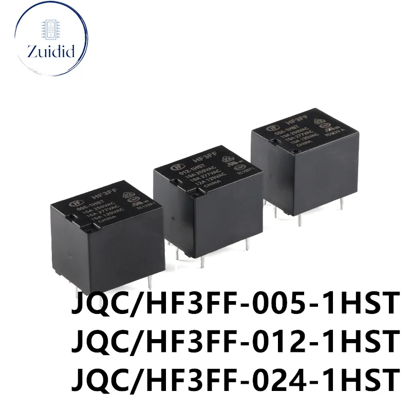 5/1pcs Relay HF3FF JQC-3FF 005-1HST 012-1HST 024-1HST (555) DC 5V 12V 24V 10A 4PIN HF3FF-005 ...