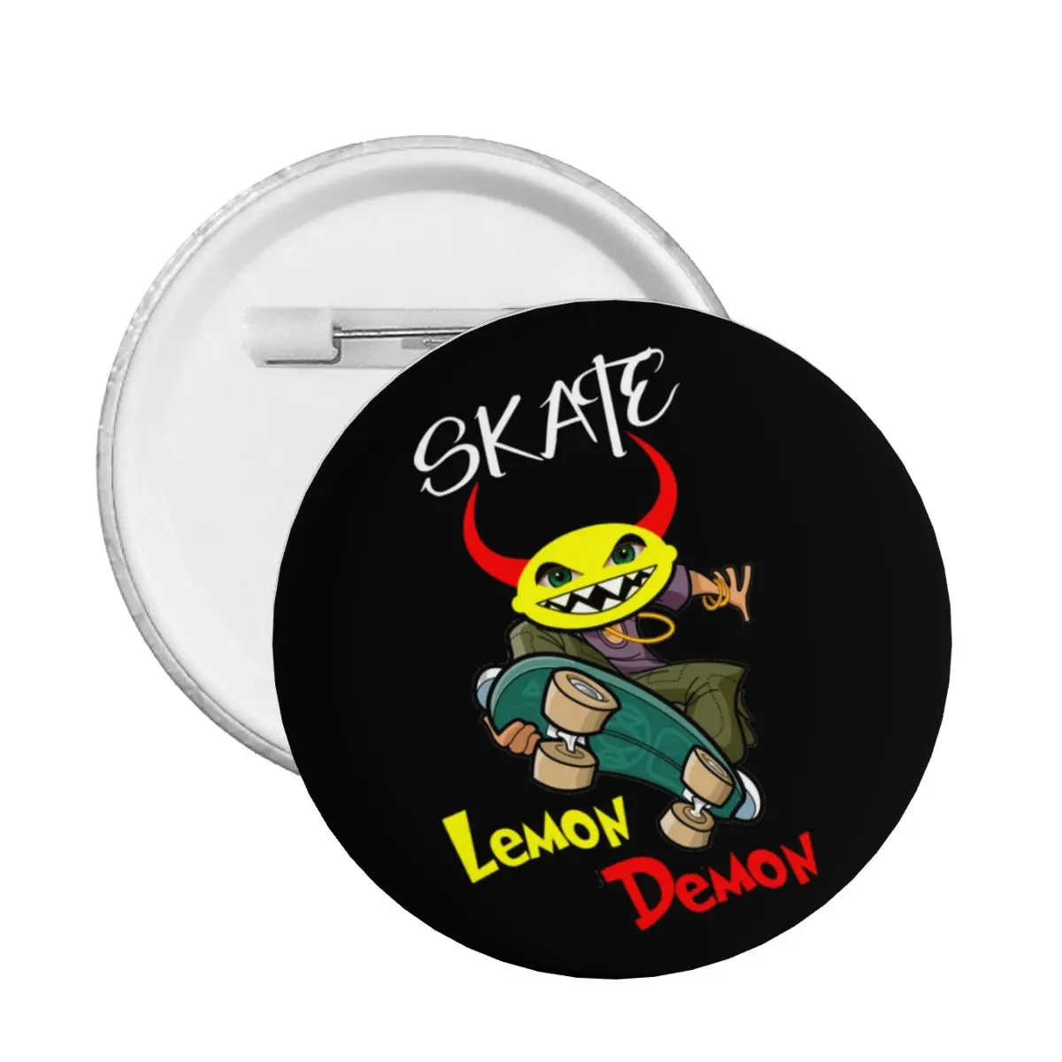 Skater-Lemon-Demon-Pin-Back-Buttons-for-Clothes-Customizable-Badges ...