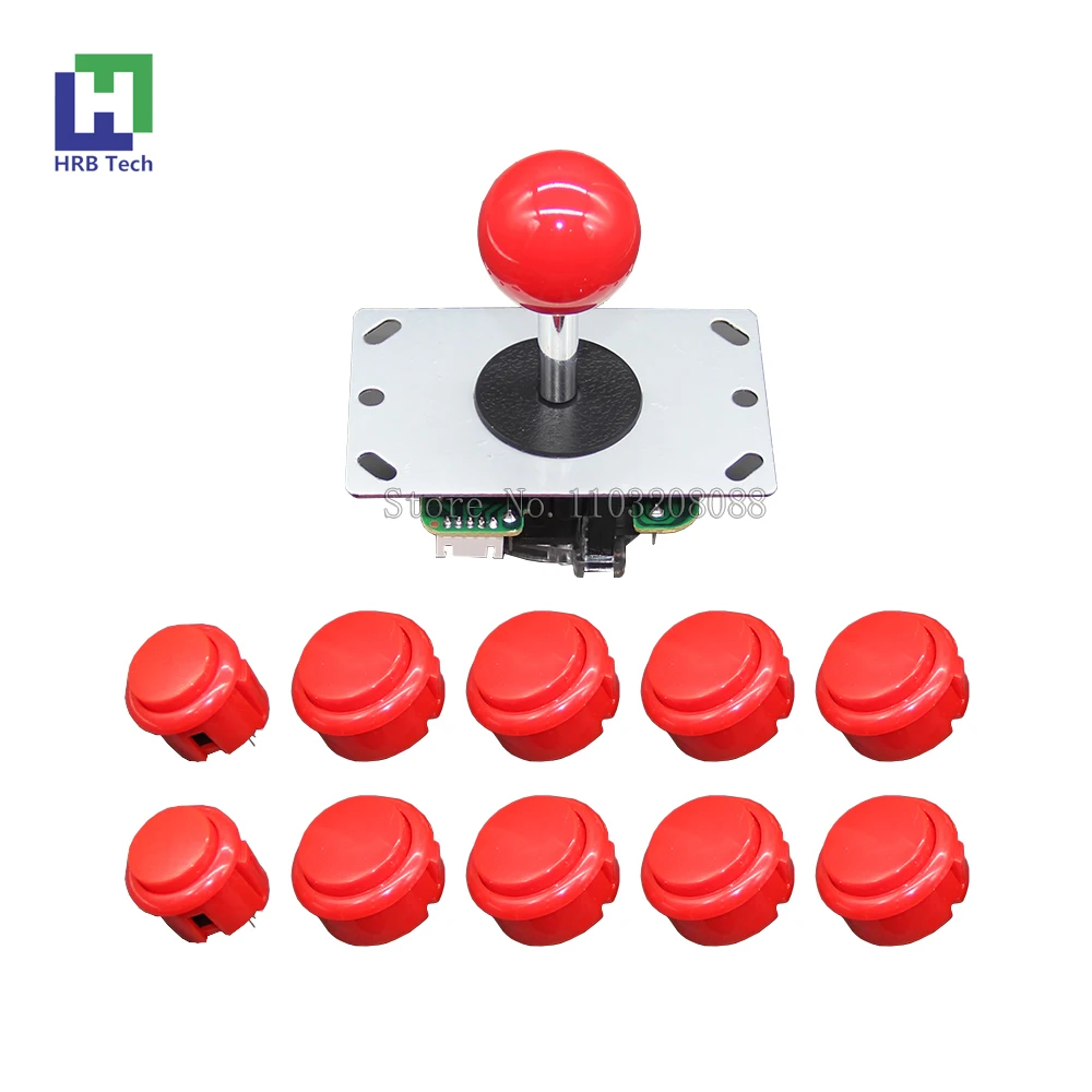 DIY-Arcade-Joystick-Button-Kit-Cloning-SANWA-5P-Joystick-Push-Buttons-30mm-24mm-Game-Machine ...