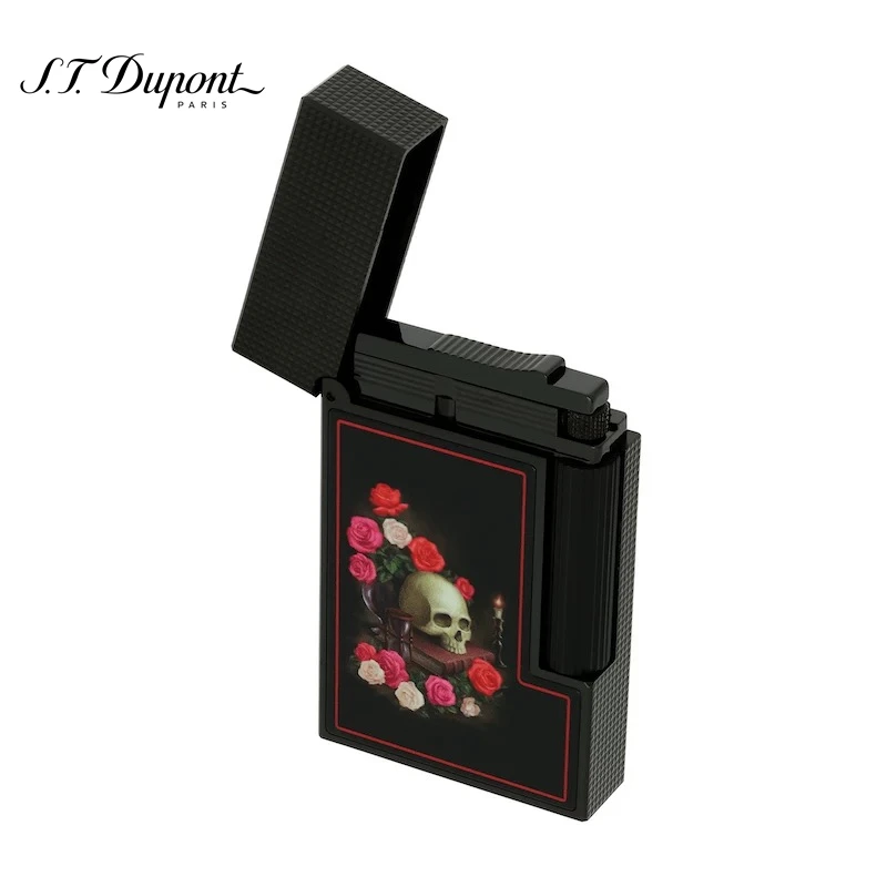 S-T-Dupont-Limited-Edition-Luxury-Black-Lacquer-with-Skull-and-Roses ...
