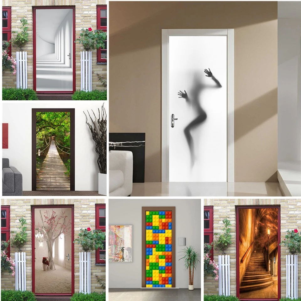 3D Sexy Girl Door Sticker Vinyl PVC Waterproof Poster Home Decor Living ...