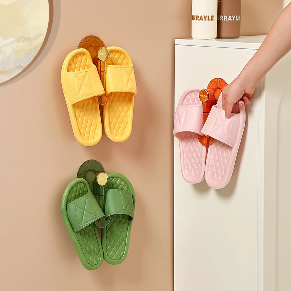 1PC-Slippers-Rack-Wall-Mounted-No-Punching-Shoe-Organizer-Bathroom ...