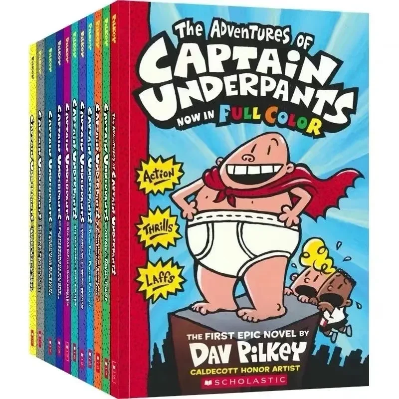 12-Book-set-Full-Color-Set-Captain-Underpants-Funny-English-Storybook ...