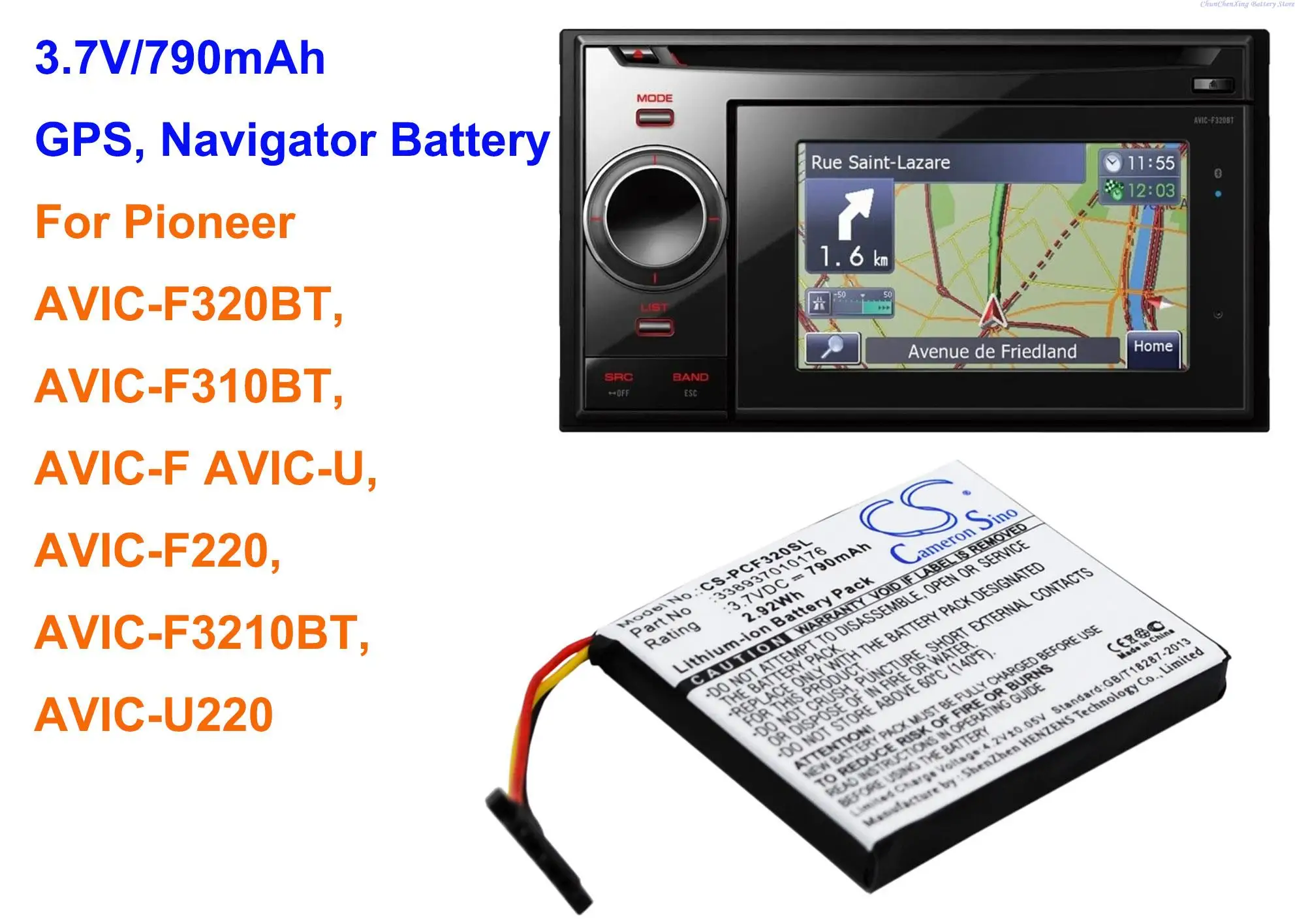 Cameron-Sino-790mAh-Battery-338937010176-for-Pioneer-AVIC-F320BT-AVIC ...