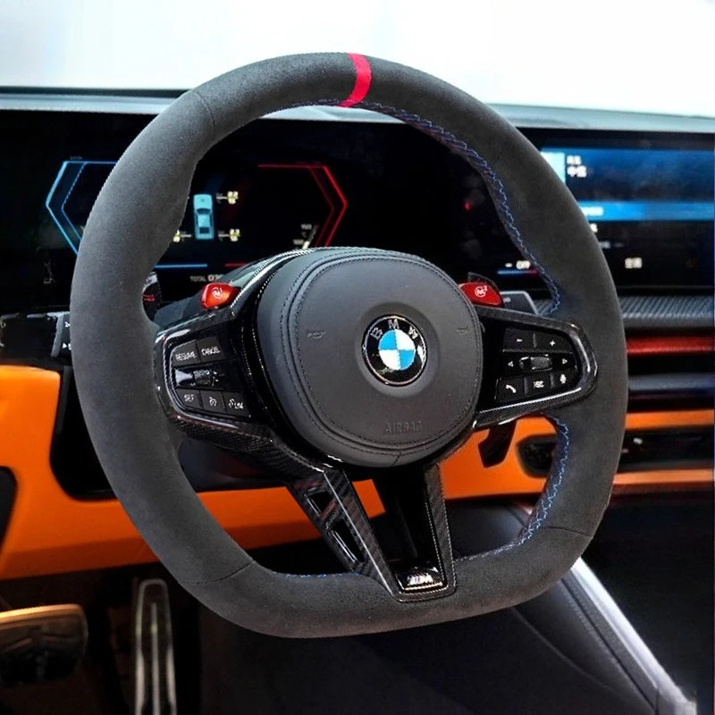 Hand Stitched High quality suede Car Steering Wheel Cover For BMW New 5 ...