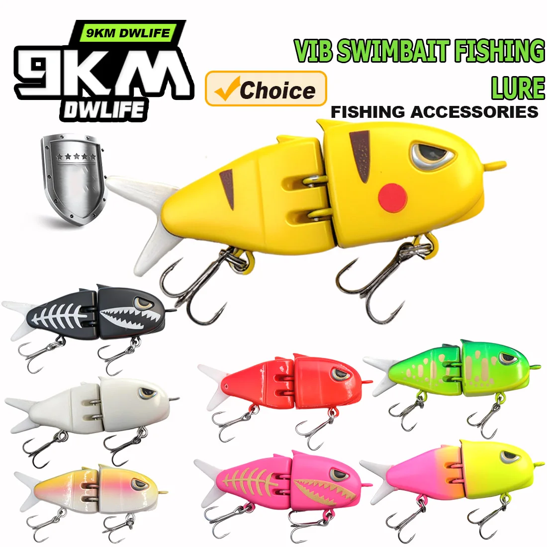 9KM Swimbait Fishing Lure VIB Slow Sinking Wide S Motion Lure with 3D ...