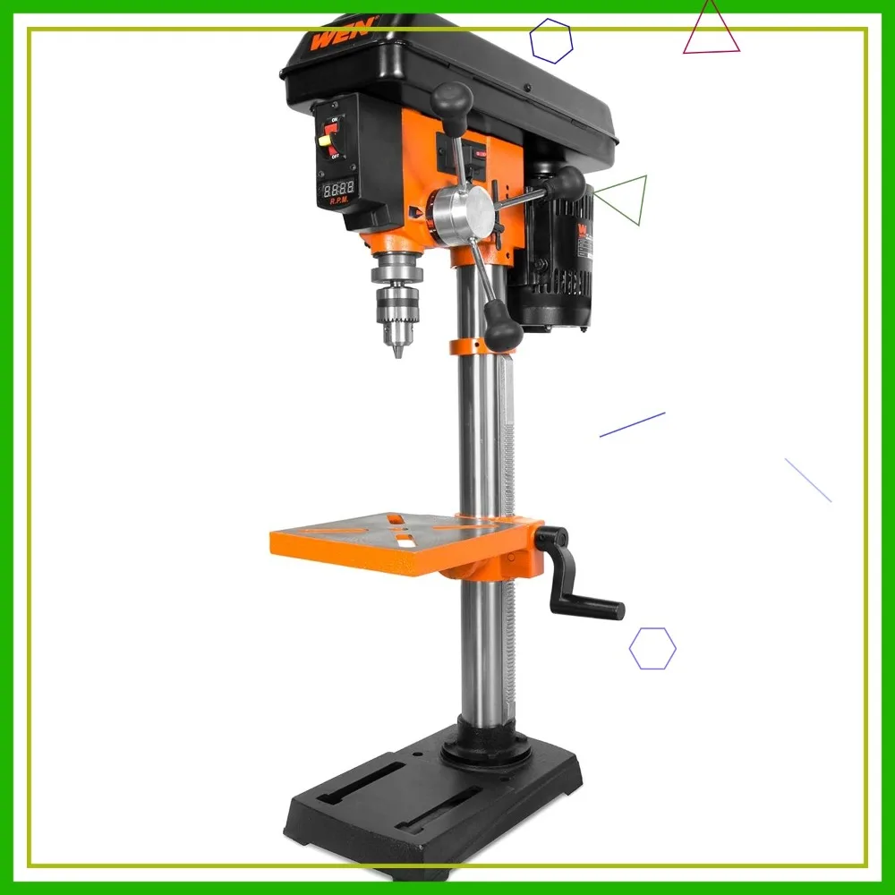 10-Inch Variable Speed Benchtop Drill Press with Laser, 5-Amp Motor ...