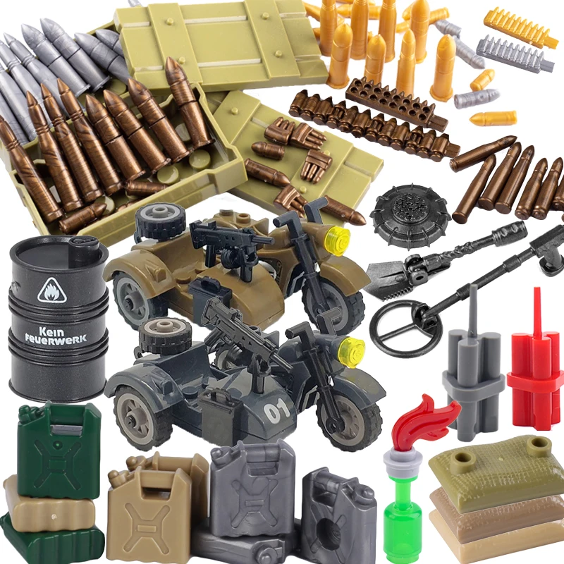 MOC-WW2-Military-Oil-Barrel-Weapon-Box-Building-Blocks-War-Scene ...
