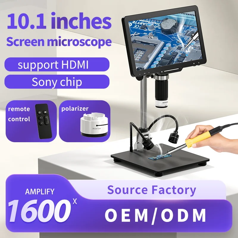 10-1-HDMI-Digital-Microscope-50x-1600X-IPS-Screen-24MP-Adjust-Light ...