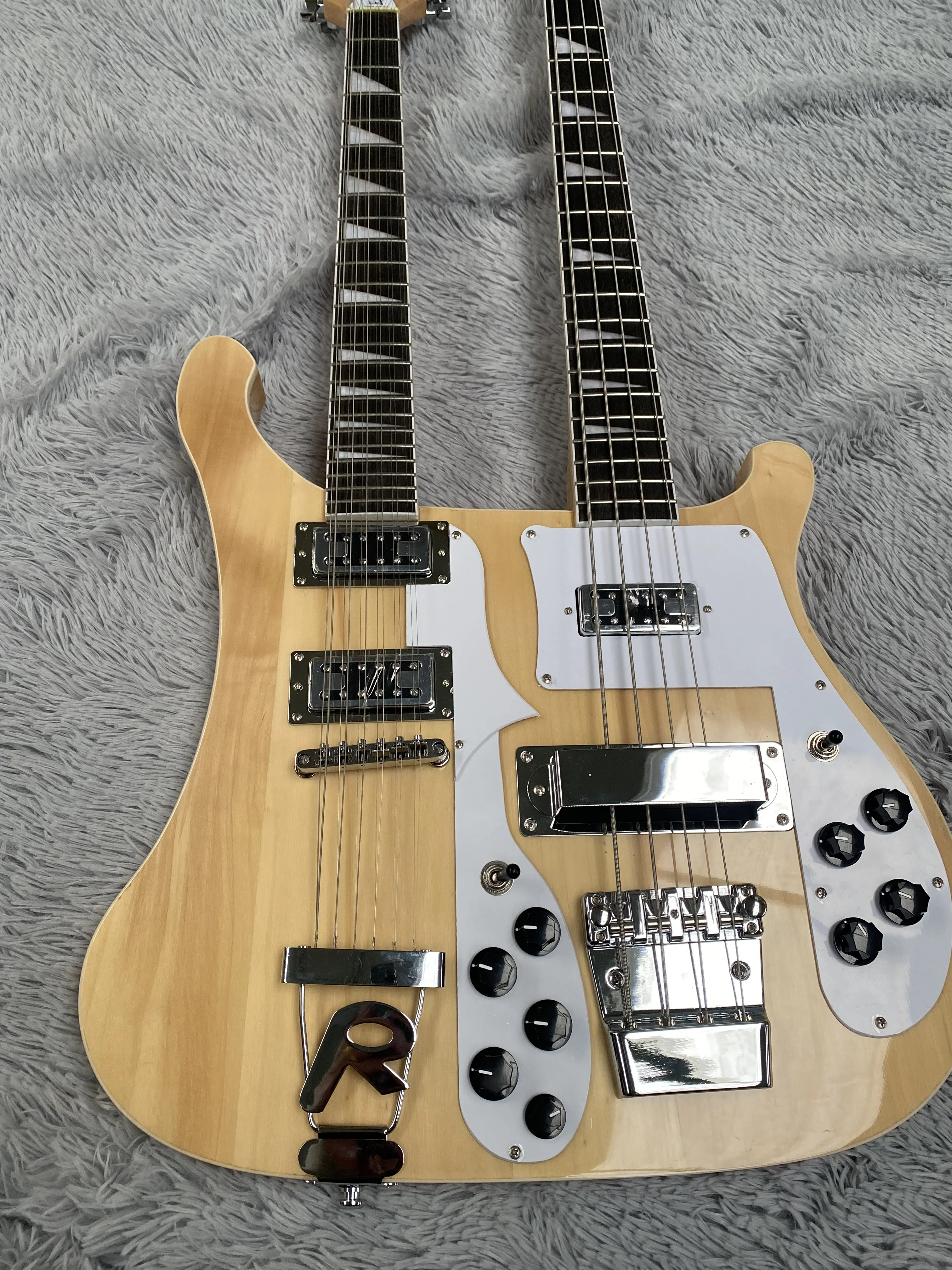 New-High-Quality-Wood-Grain-Double-Neck-Bass-12-String-6-String-SG ...