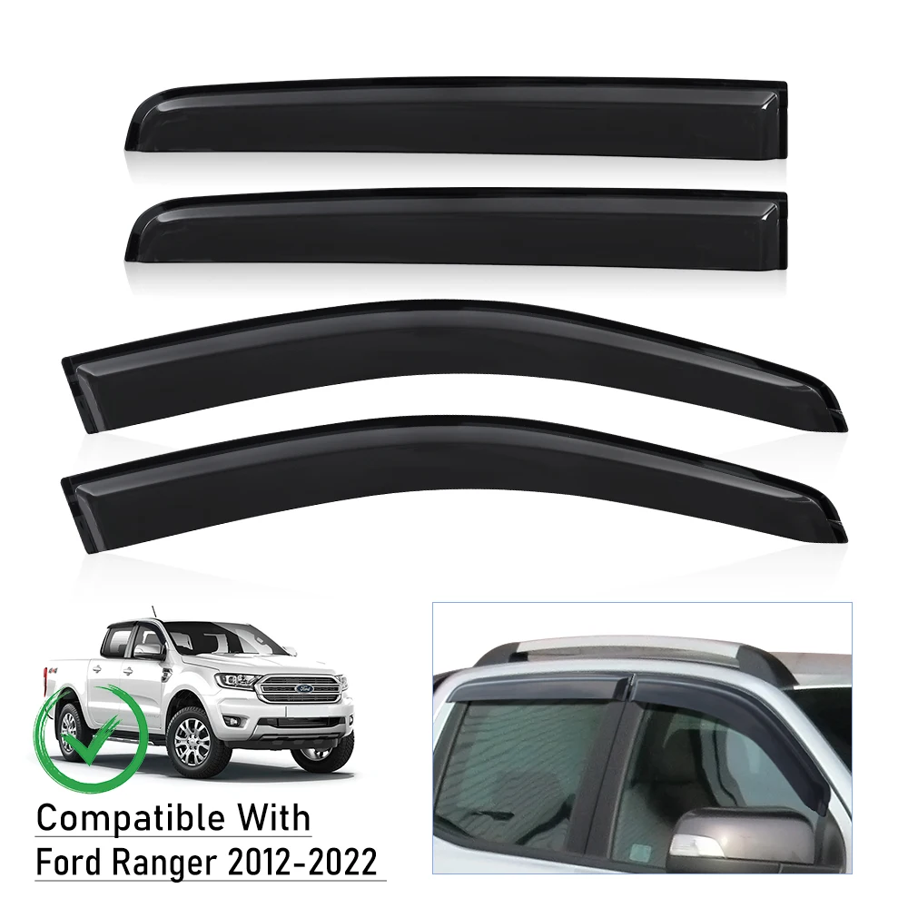 Sun-Rain-Guard-Window-Visor-Weathershield-For-Ford-Ranger-2012-2022 ...