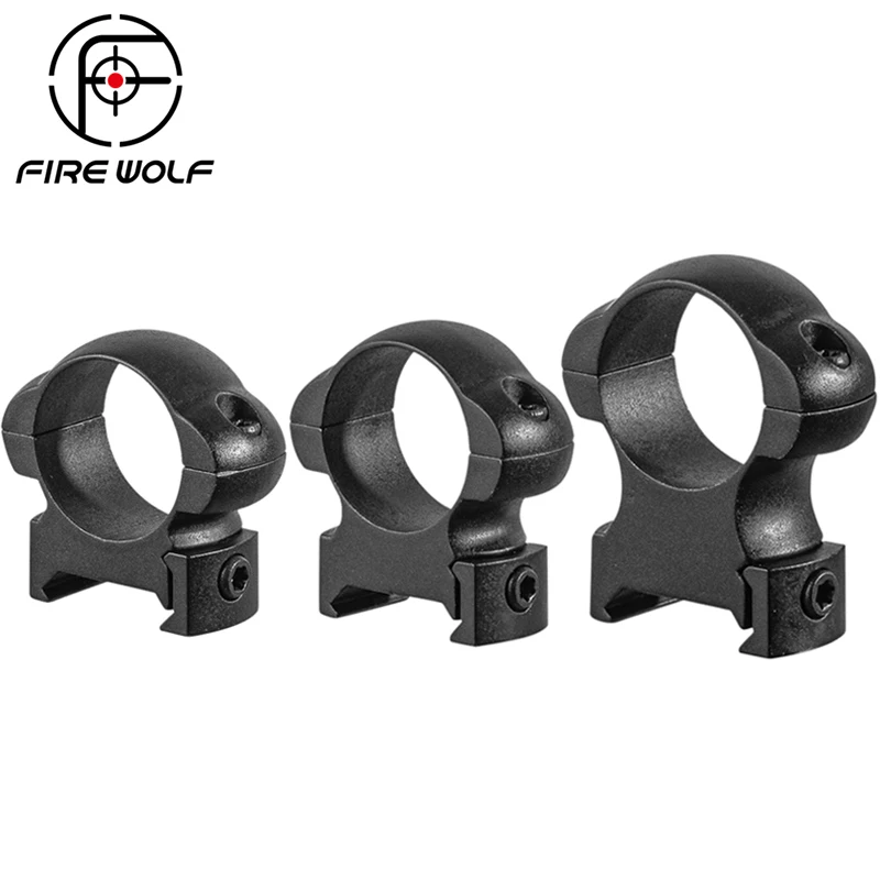 FIRE-WOLF-2Pcs-Set-Steel-Scope-25-4mmRings-Low-Medium-High-Profile-For ...