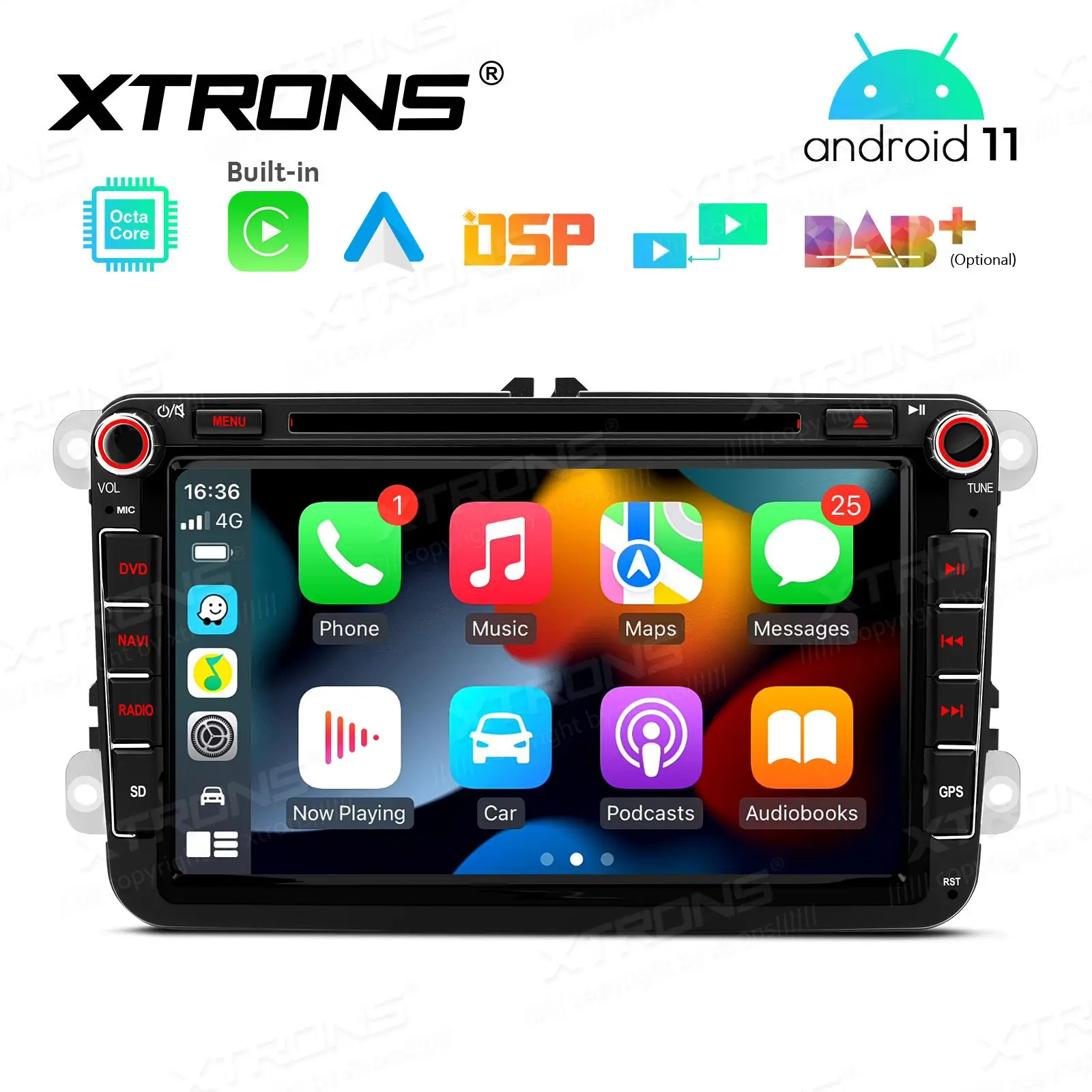 8" Android 11 Os Car Dvd Multimedia System Player Gps Radio For Seat ...