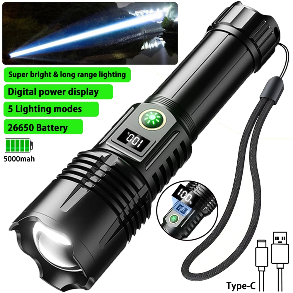 Rechargeable-Led-Flashlights-High-Lumens-990000-Lumens-Super-Bright ...