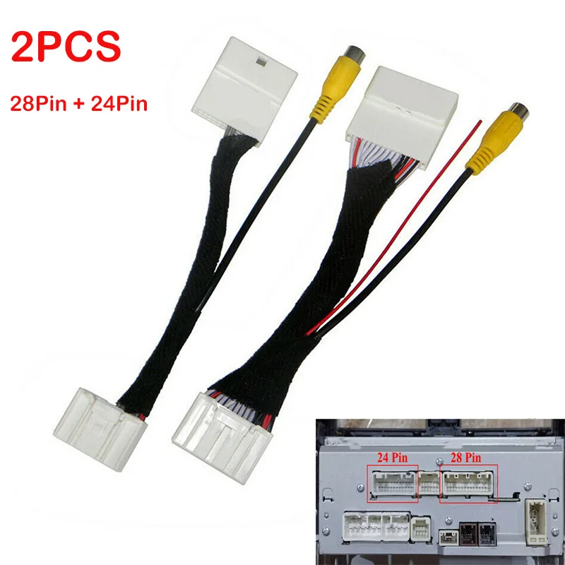 28Pin-24Pin-Rear-Front-Camera-DVR-Adapter-Cable-For-Toyota-Camera ...