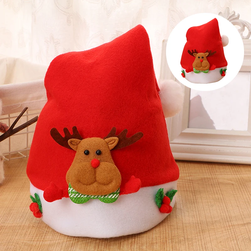 1PC-Christmas-Hat-Cartoon-Santa-Claus-Snowman-Caps-Children-Kids-Xmas ...